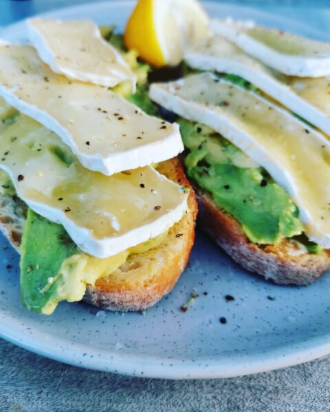 Toasted Ciabatta, with Avo topped with Brie ⋆ BayFarms Avocados & Kiwifruit